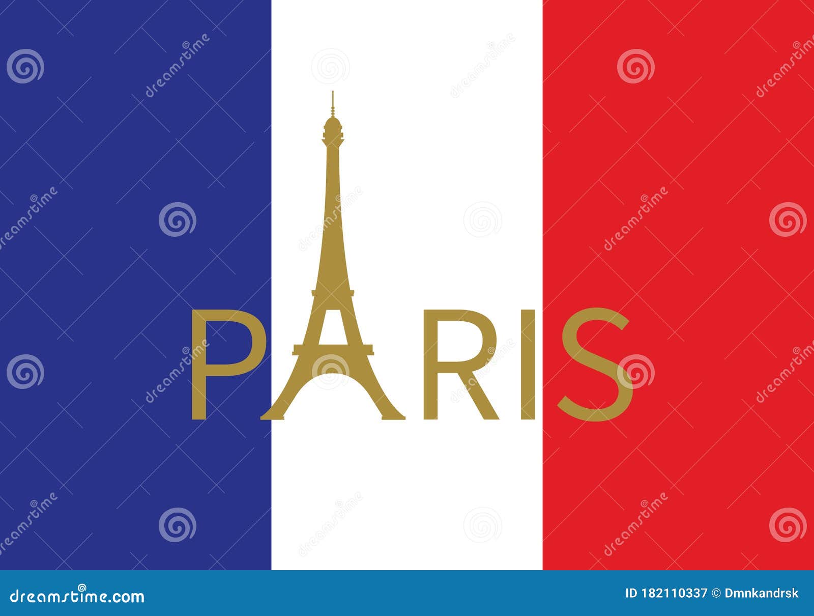 Paris Banner Eiffel Tower Poster Illustration Stock Vector ...