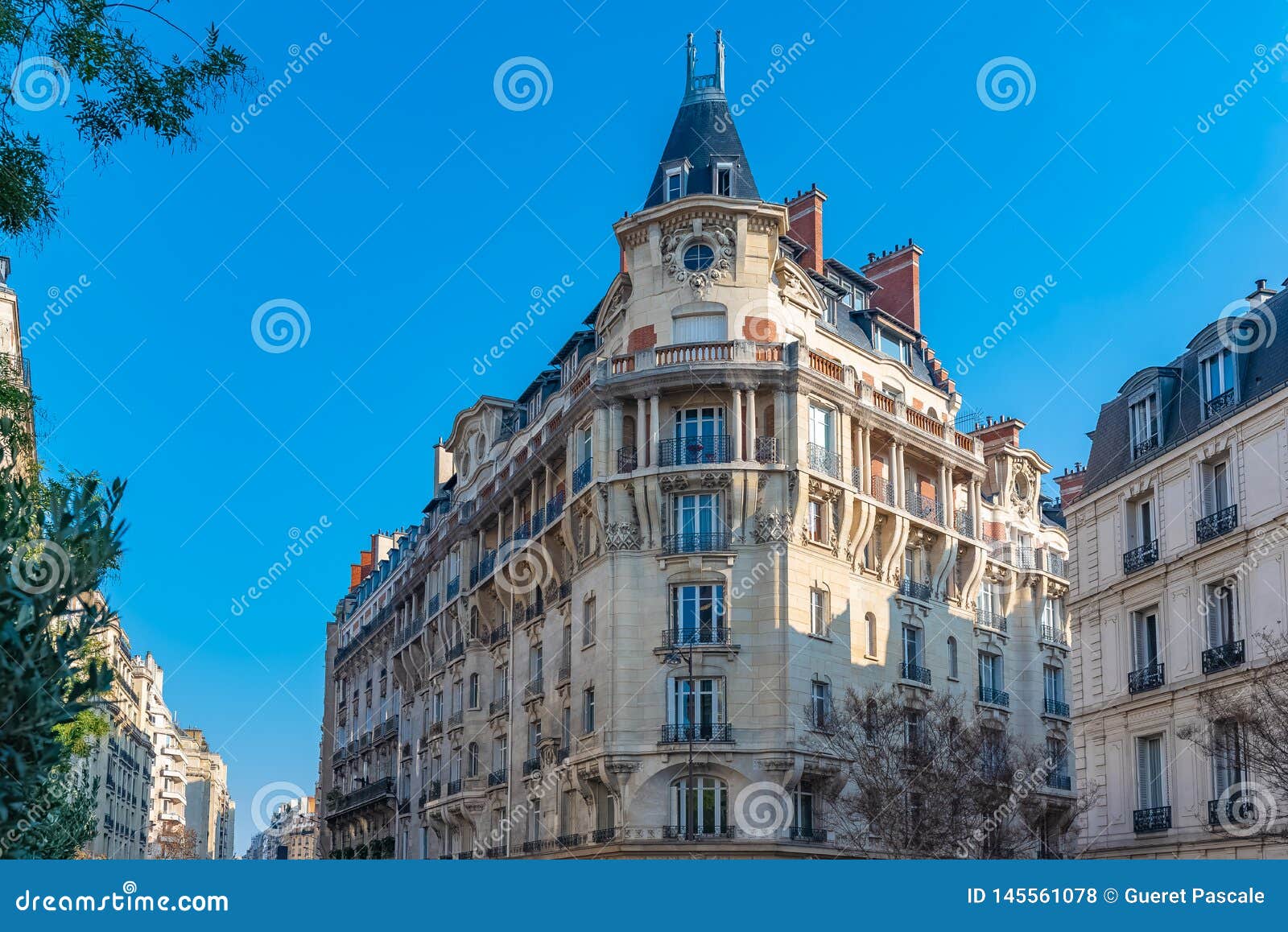 Paris, beautiful building stock photo. Image of french - 145561078
