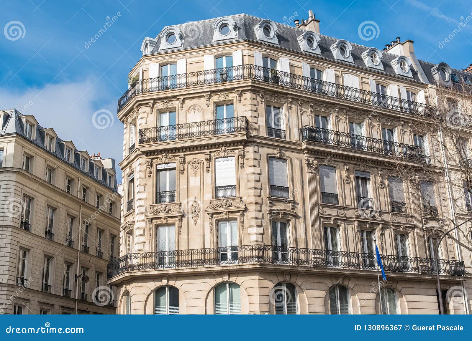 Paris, beautiful buildings stock image. Image of boulevard - 130896367