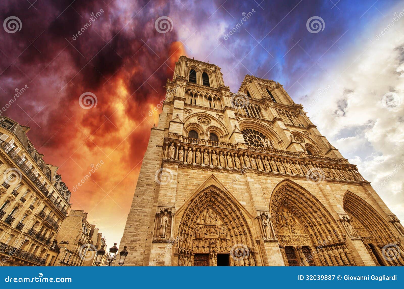 Paris. Beautiful View of Notre Dame Cathedral Stock Image - Image of ...