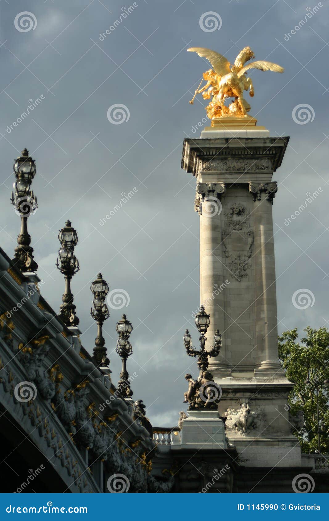 Paris bridge stock photo. Image of bridges, gold, french - 1145990