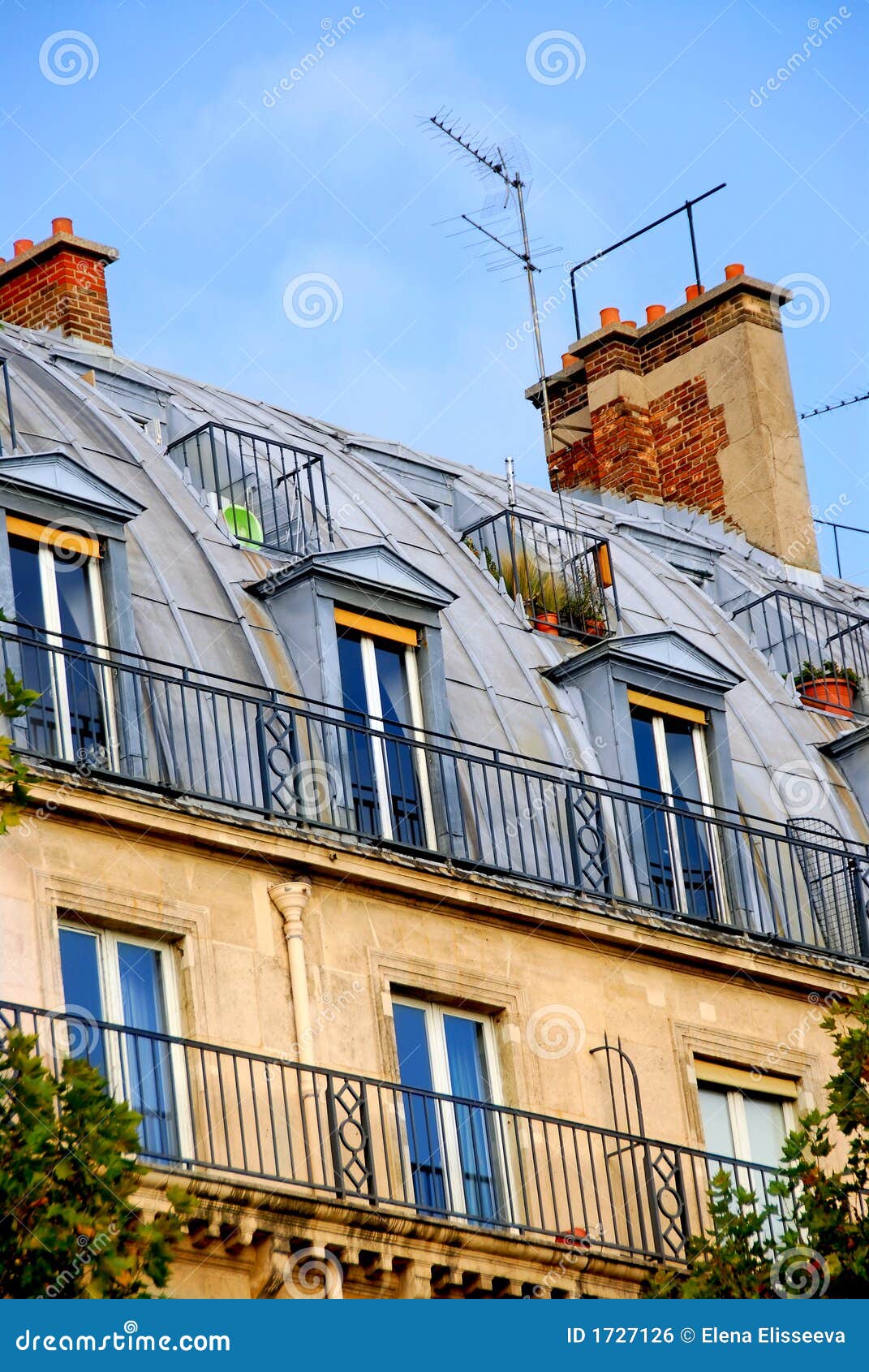 Paris building stock photo. Image of detail, residential - 1727126