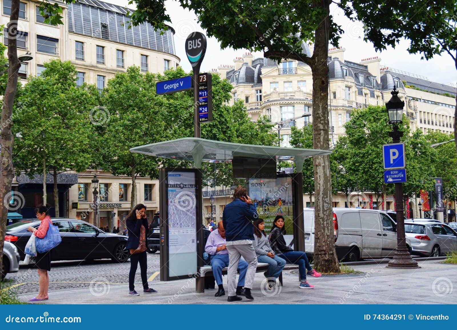 Paris Bus Stop editorial photo. Image of stop, transit - 74364291