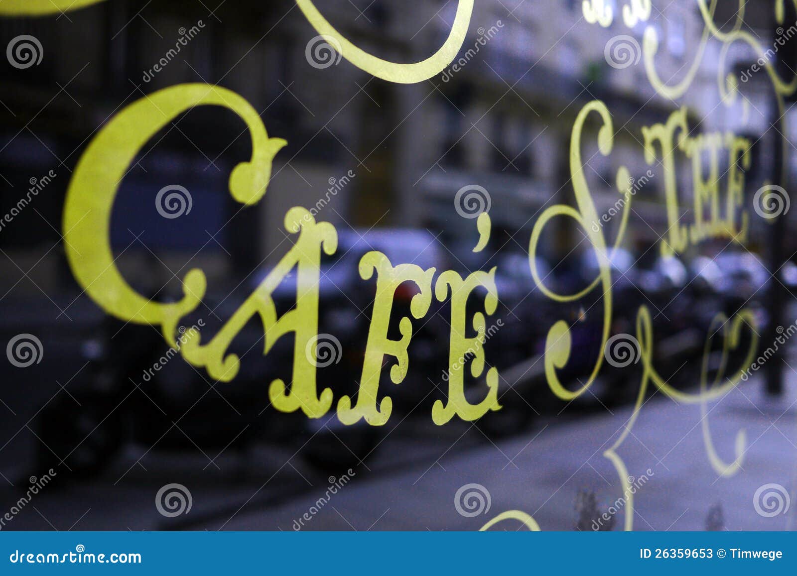 Paris cafe sign stock image. Image of cafe, words, letters - 26359653