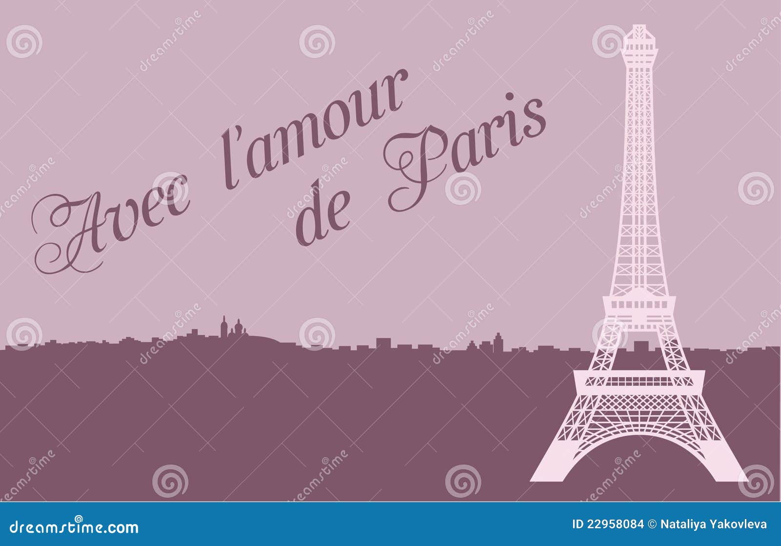 Paris. Card. stock vector. Illustration of tourism, europe - 22958084