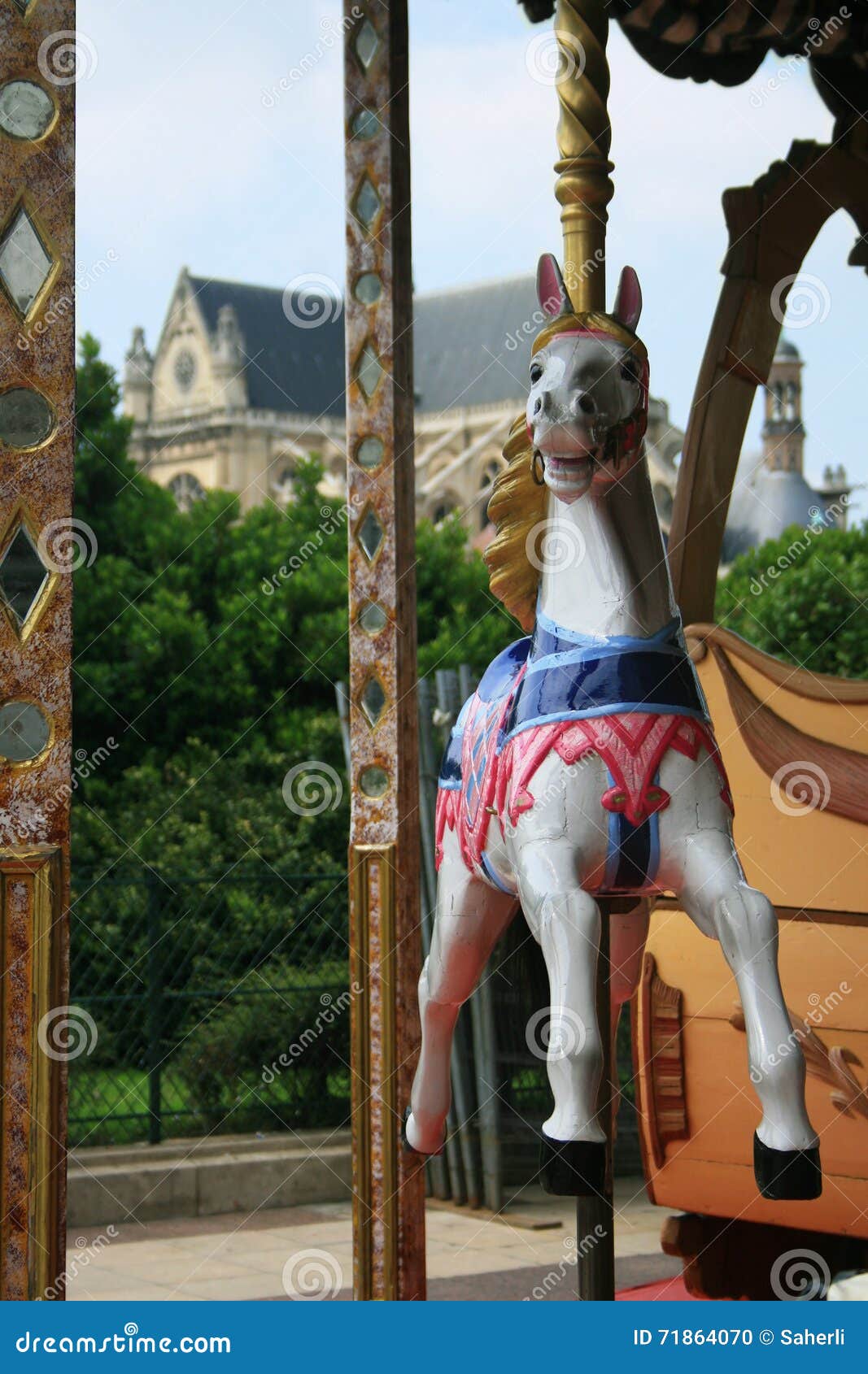 Paris Carousel stock photo. Image of festive, horse, architecture ...