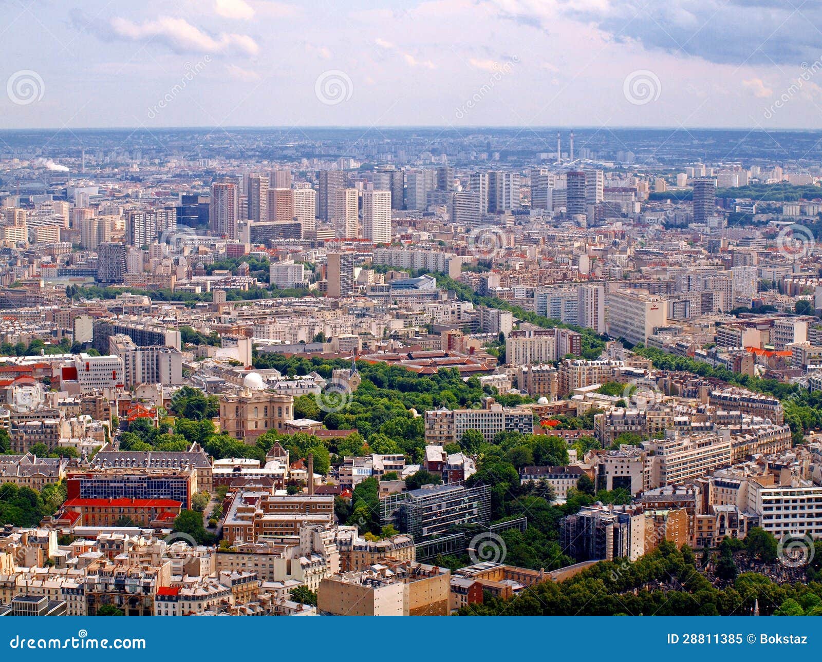 Paris City Aerial Panoramic Bird Eye View Stock Image - Image of france ...