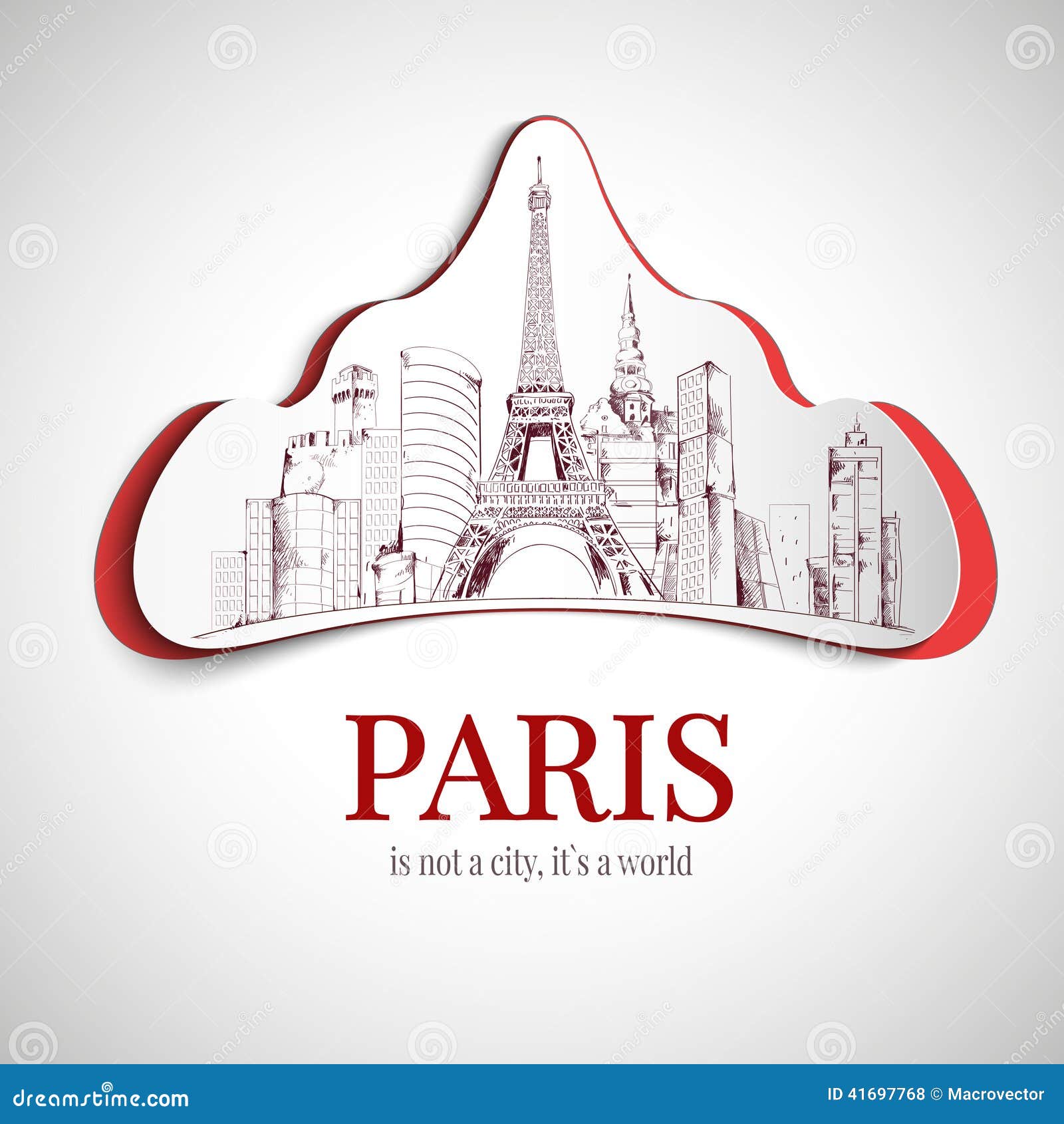Paris Emblem With Eiffel Tower Vector Illustration | CartoonDealer.com ...