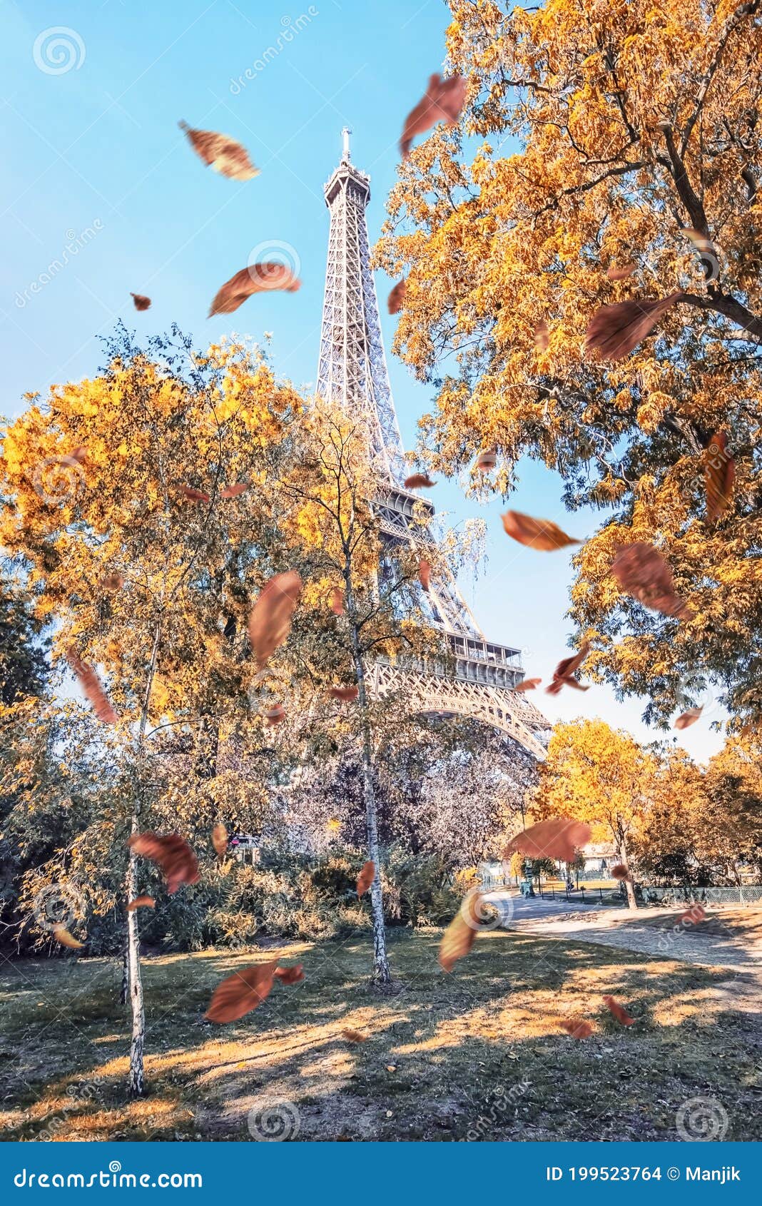 Paris city in the fall stock photo. Image of building - 199523764