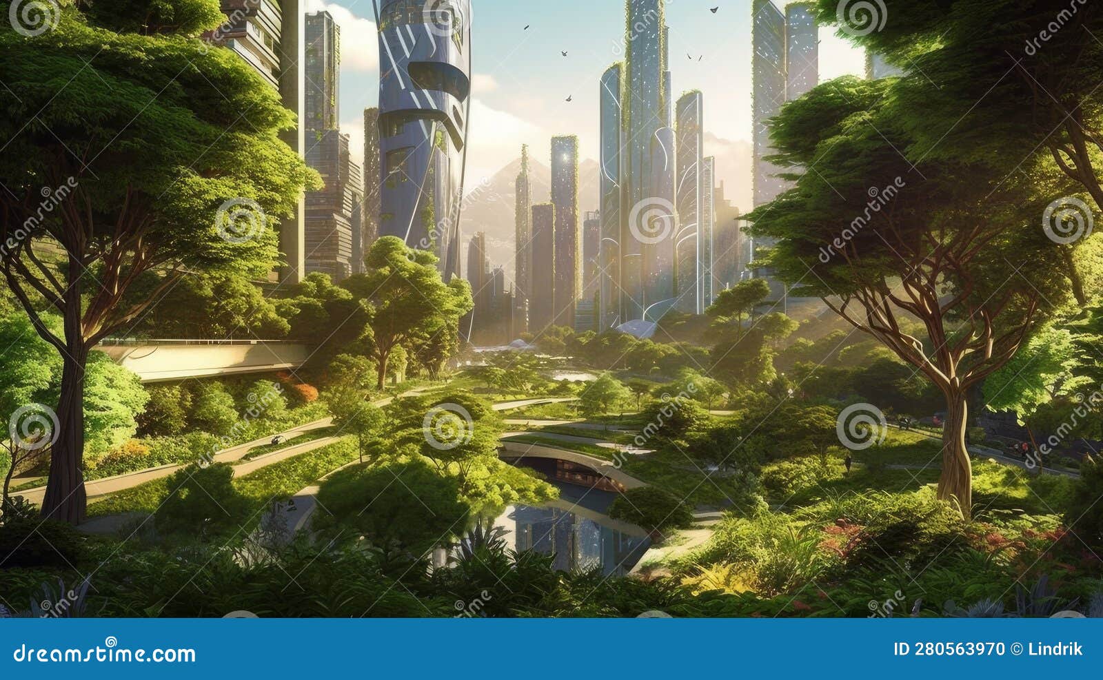 Paris City of the Future. Generative AI Stock Illustration ...