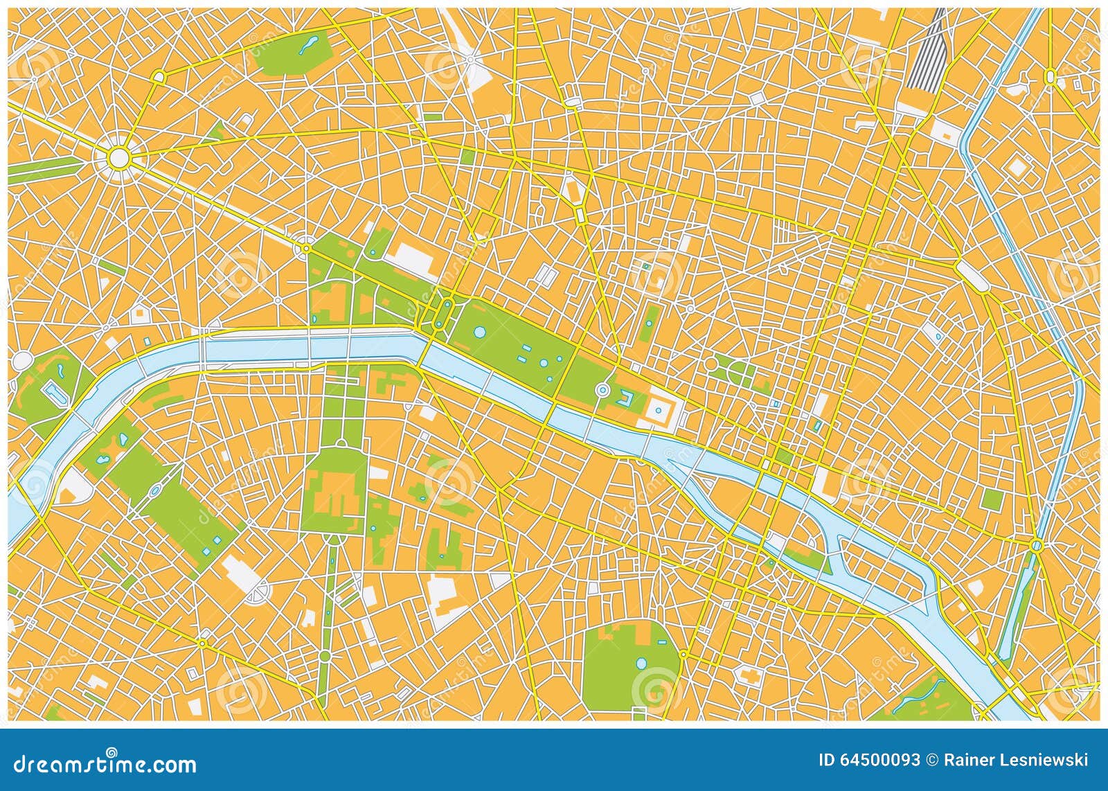 Paris city map stock illustration. Illustration of geography - 64500093