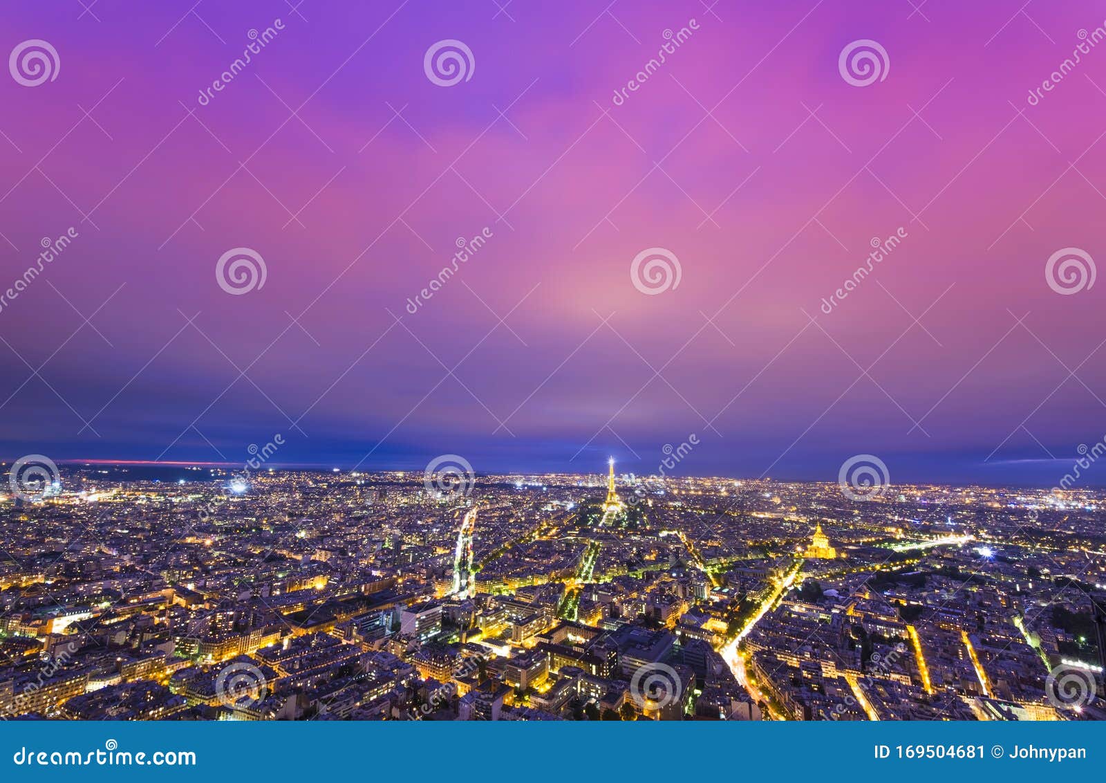 Paris City at Night, after Sunset. Editorial Photo - Image of place ...