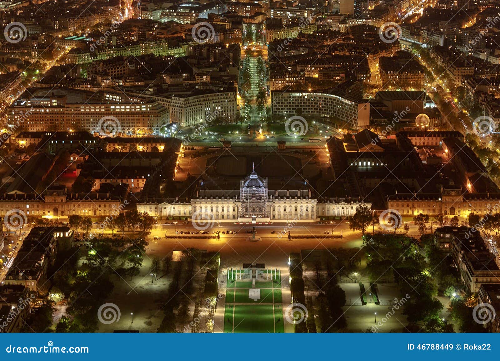 Paris City Night View stock image. Image of illumination - 46788449