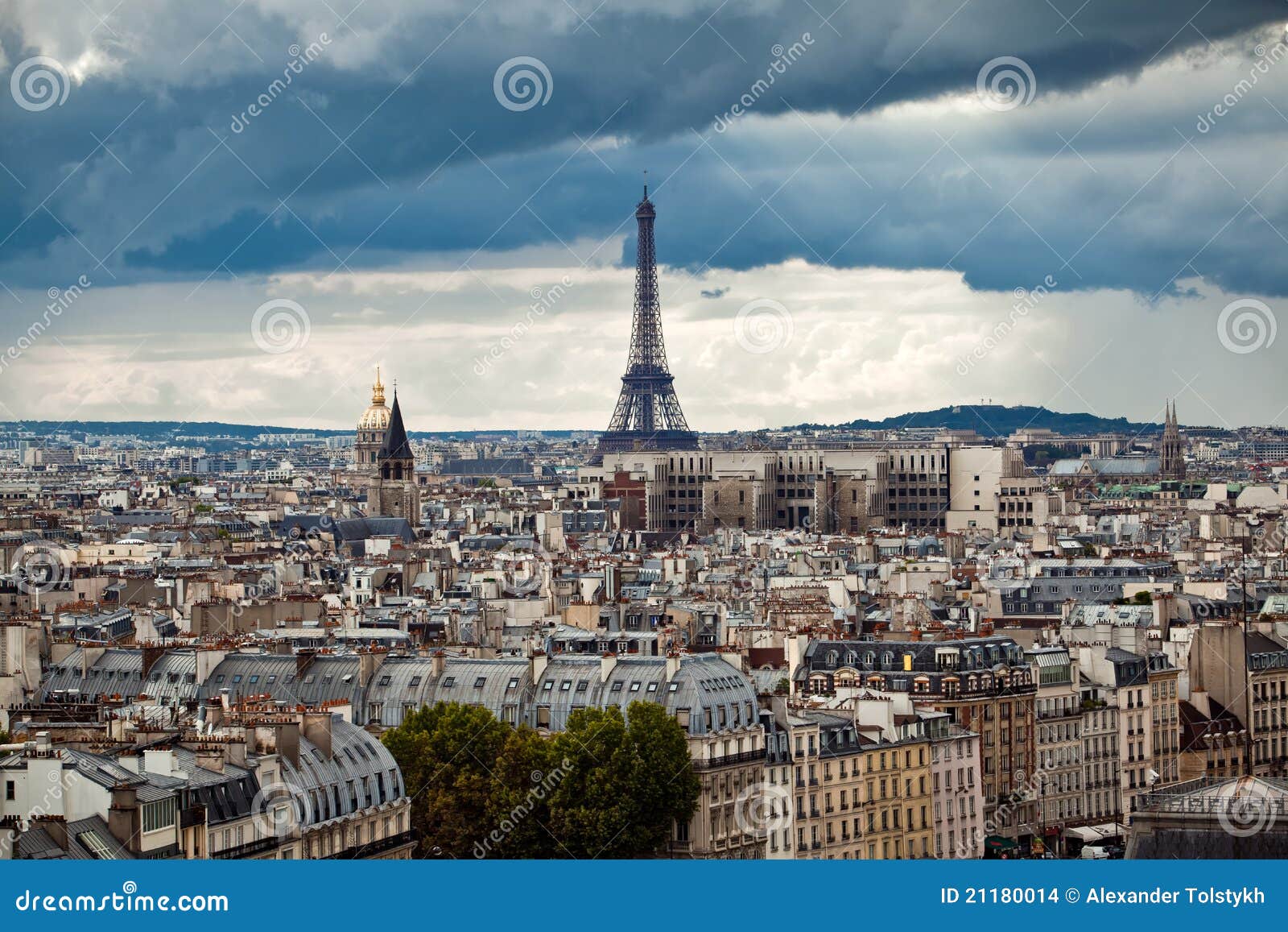 Paris city view stock photo. Image of cloudscape, attraction - 21180014