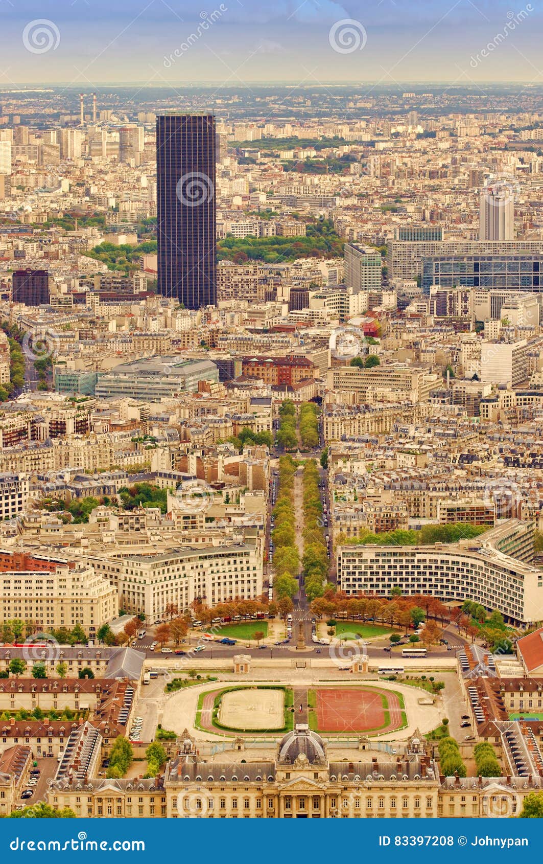 Paris City View from Eiffel Tower Stock Photo - Image of park, panorama ...