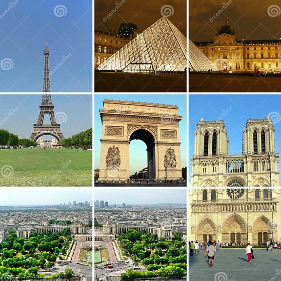 Paris collage 1 editorial photography. Image of paris - 4360602