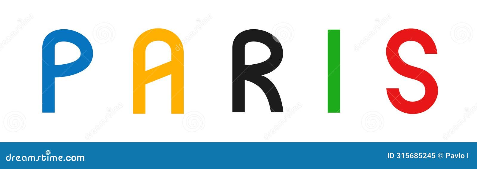 Colored Text Of The Paris Logo, Sports Symbol Of 2024 Vector Isolated ...