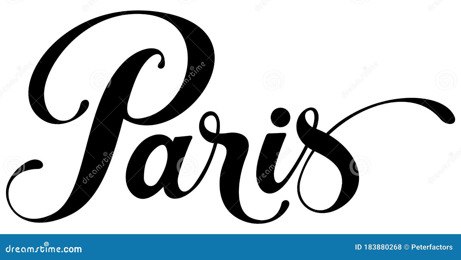 Paris - Custom Calligraphy Text Stock Vector - Illustration of ...