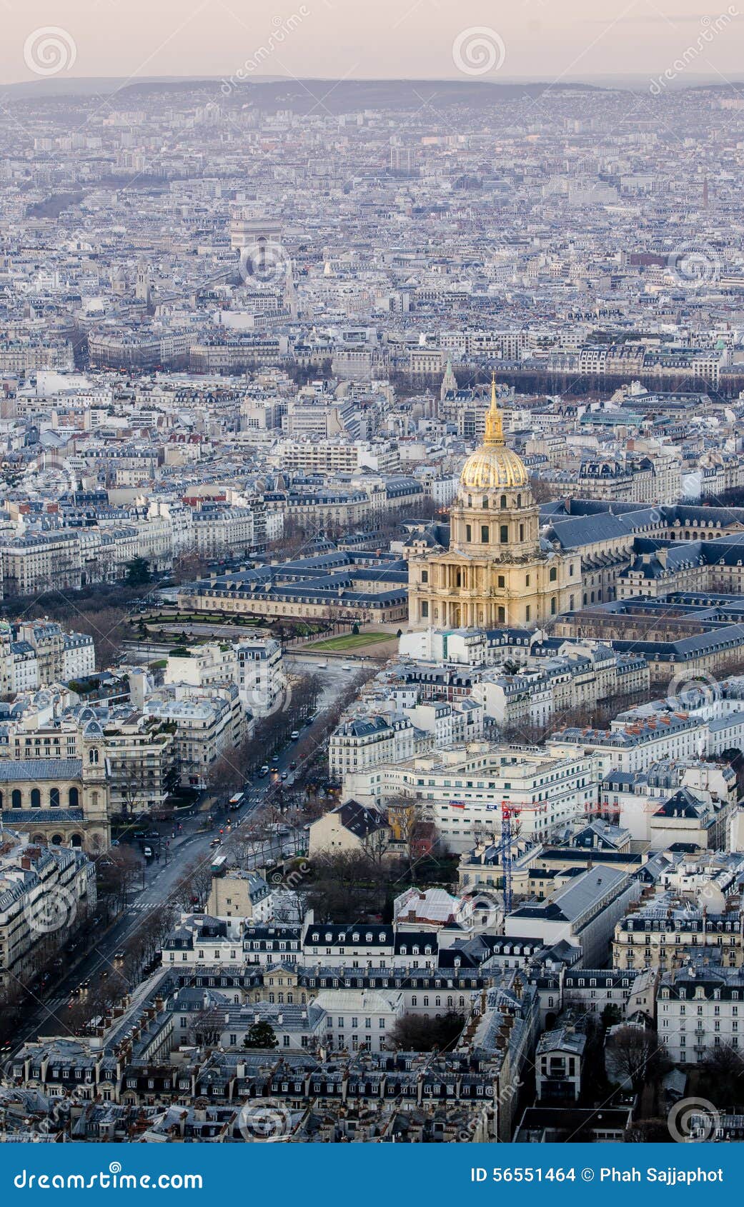 Paris at Dawn from the Top. Stock Photo - Image of roof, cityscape ...