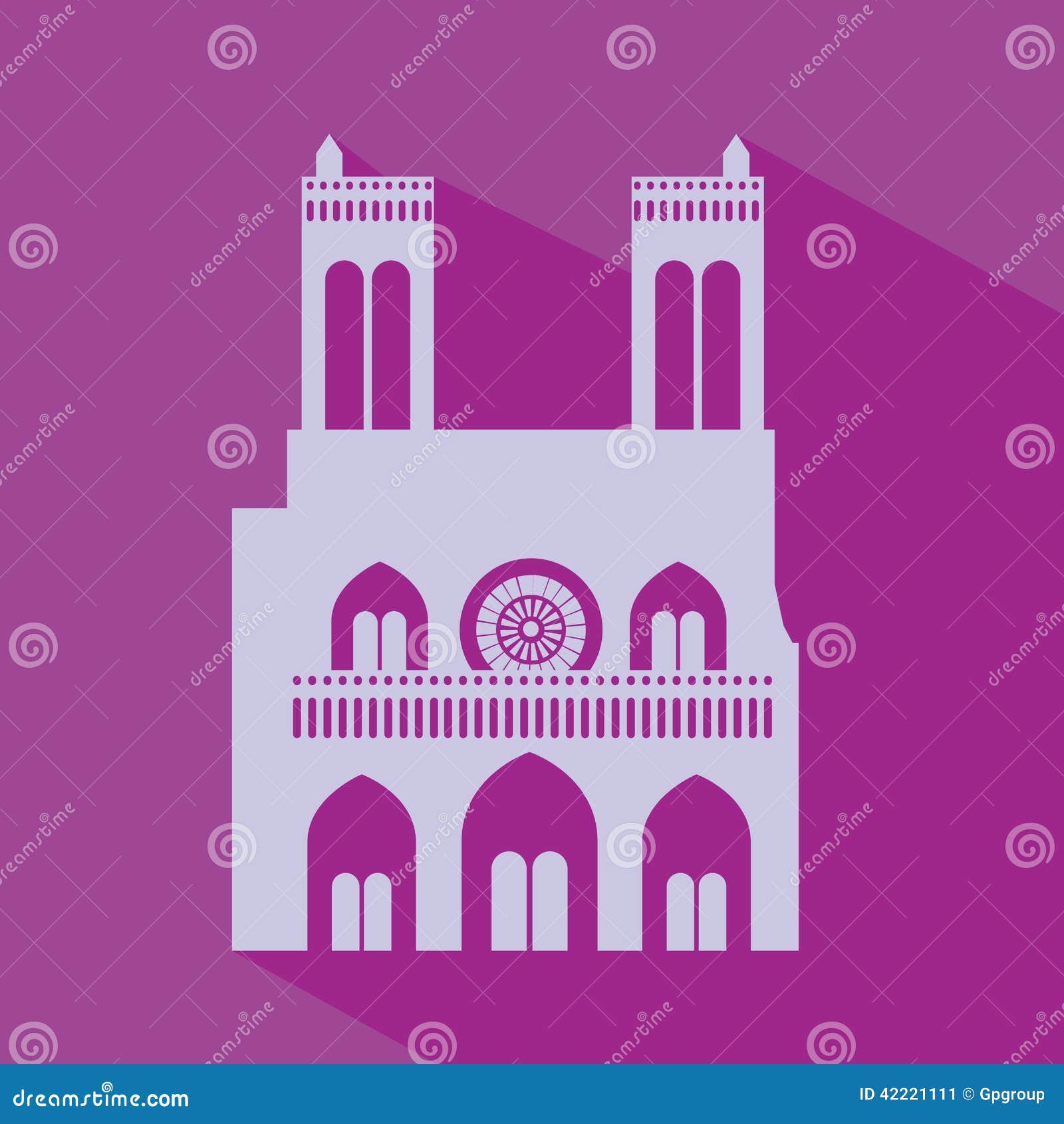 Cathedrale Notre Dame De Paris. Vector Illustration Decorative Design ...