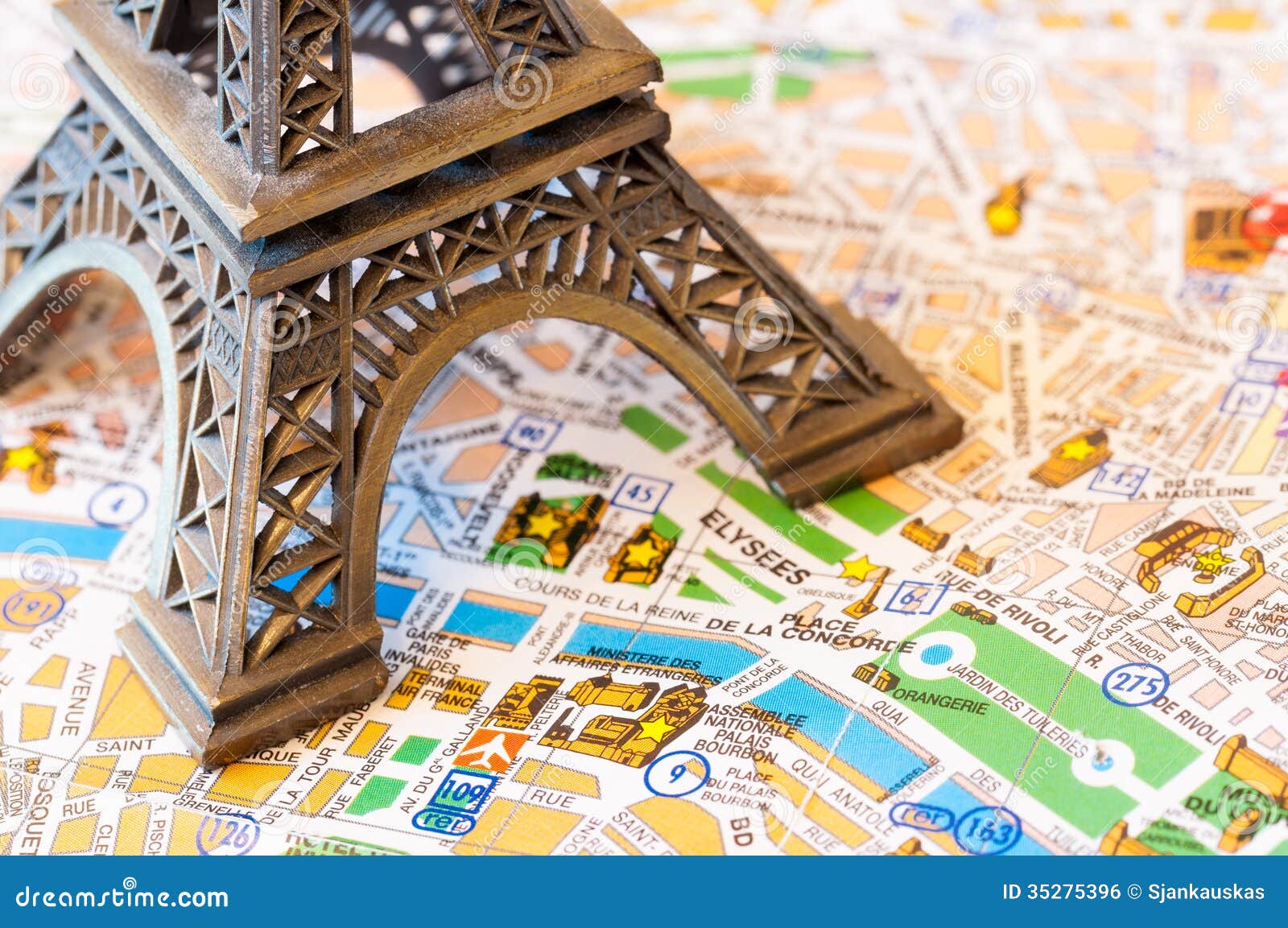 Paris detailed map stock photo. Image of geographical - 35275396