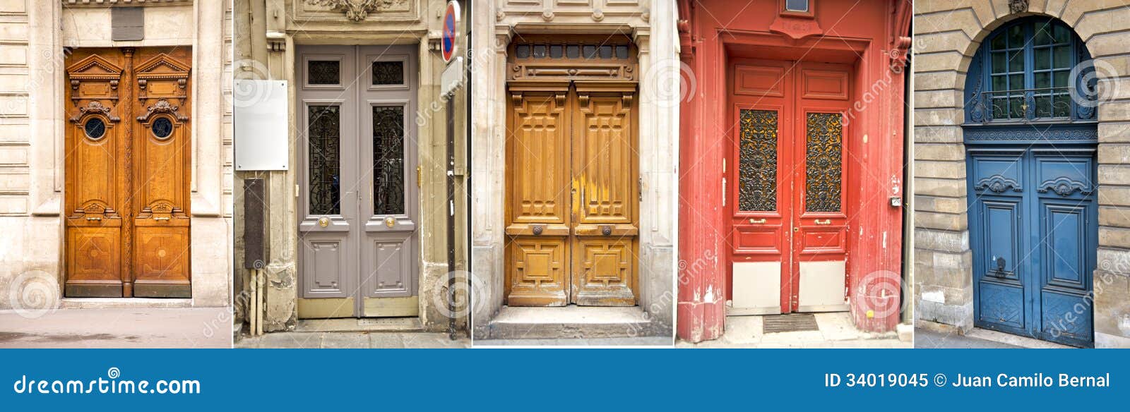 Paris door collection stock image. Image of detail, series - 34019045