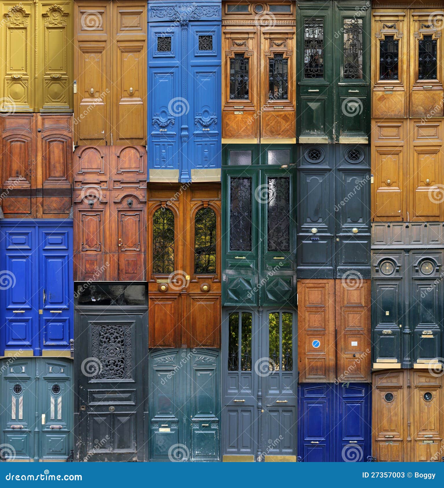Paris doors stock image. Image of france, exterior, baroque - 27357003