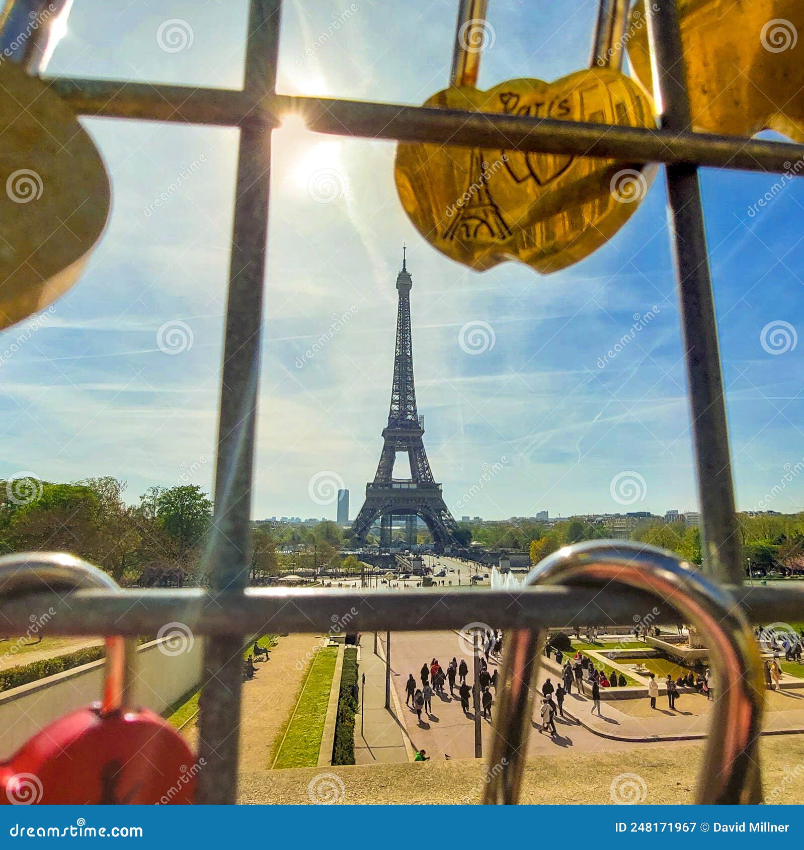Paris Eiffel Tower with Locks Stock Image - Image of iron, park: 248171967