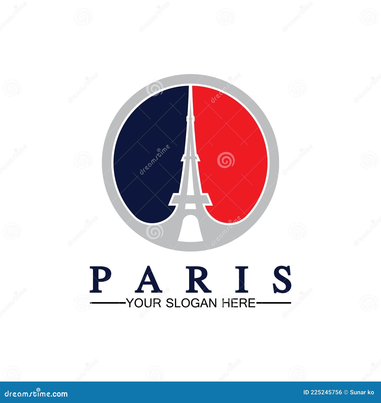 Paris and Eiffel Tower Logo Vector Icon Illustrator Design Template ...