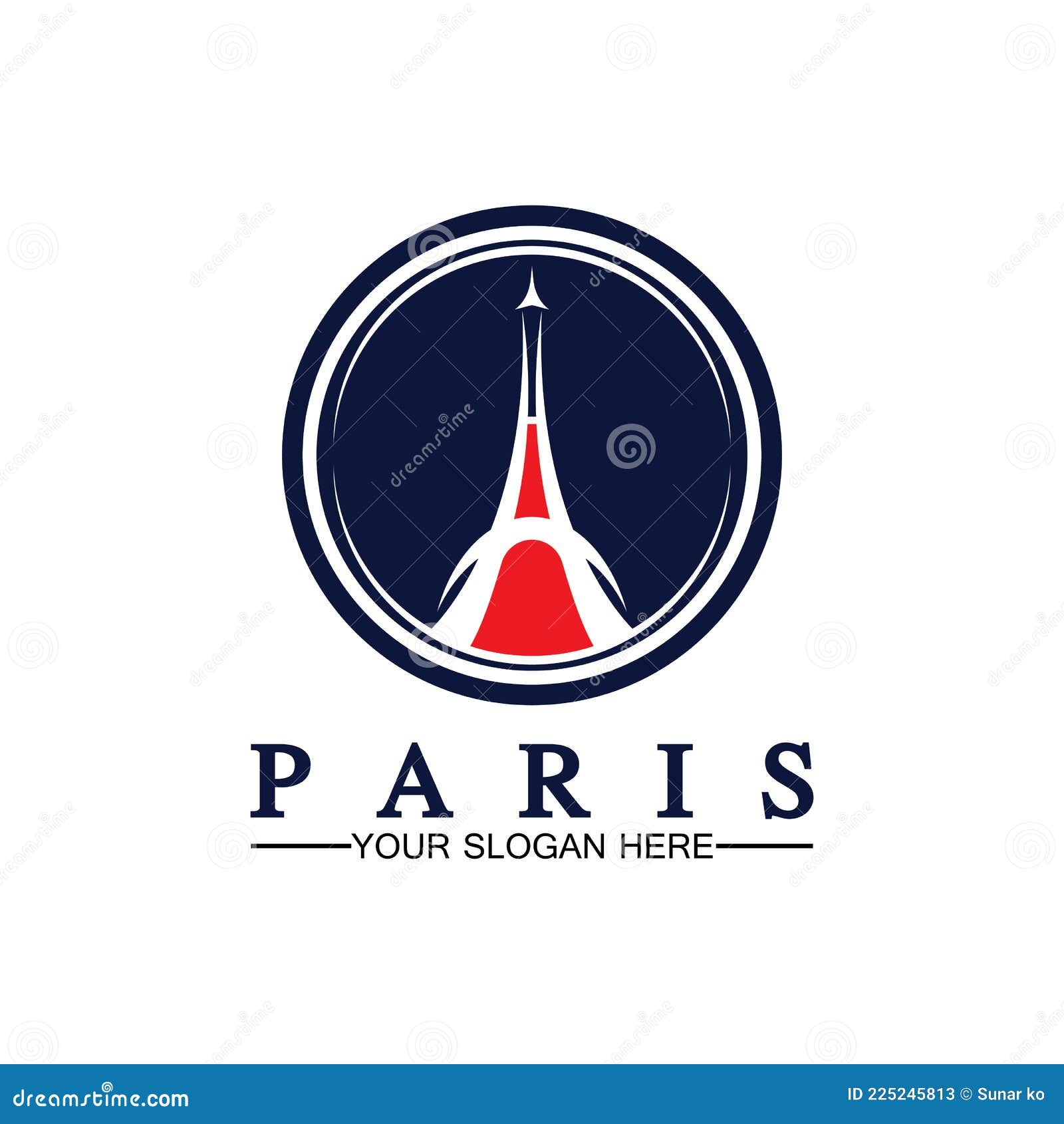 Paris and Eiffel Tower Logo Vector Icon Illustrator Design Template ...