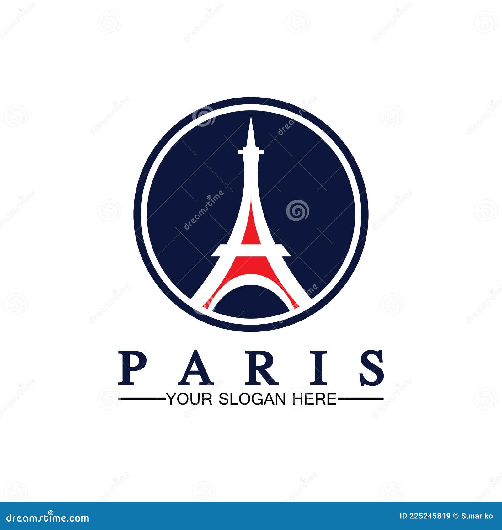 Paris and Eiffel Tower Logo Vector Icon Illustrator Design Template ...