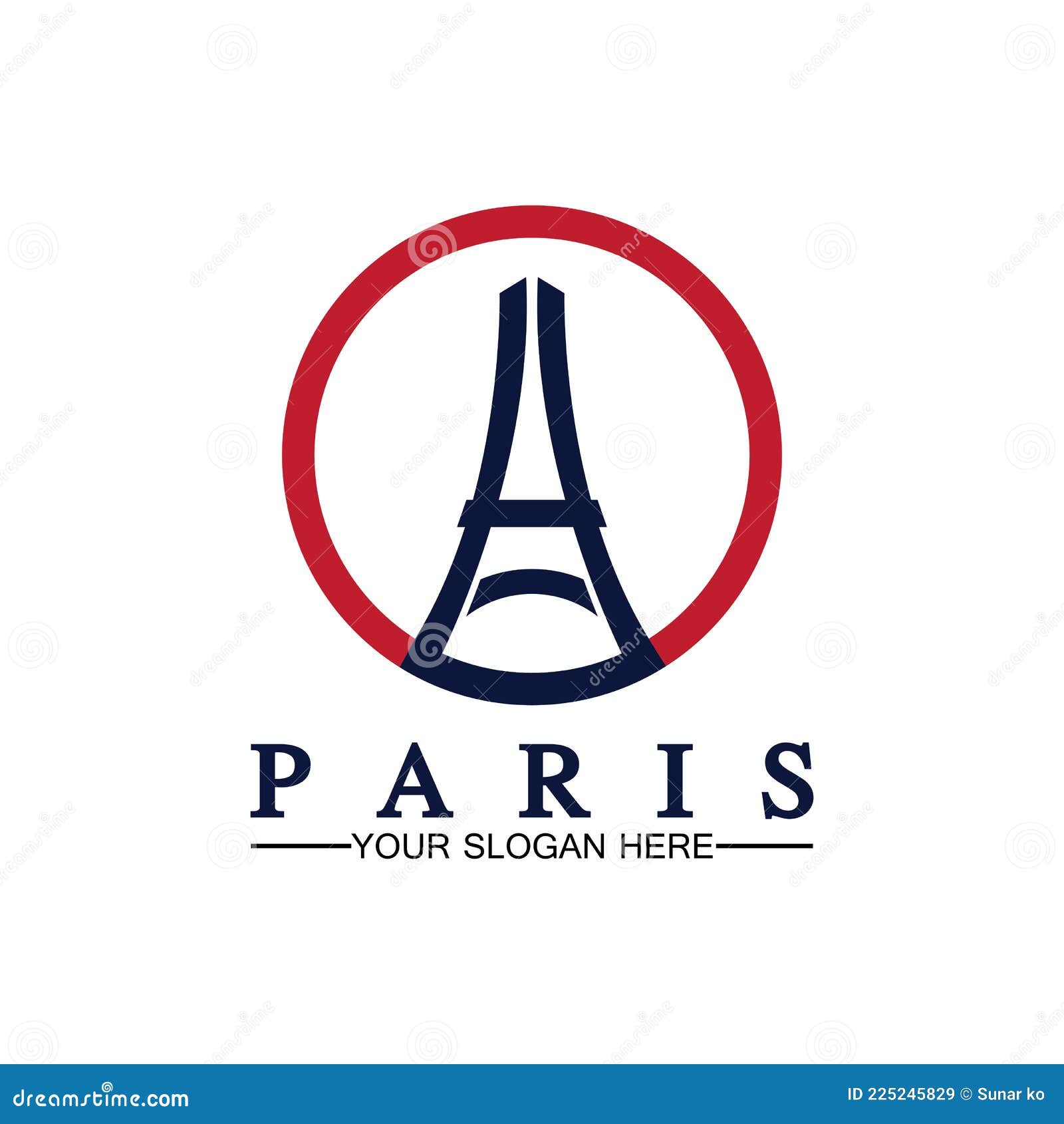 Paris and Eiffel Tower Logo Vector Icon Illustrator Design Template ...