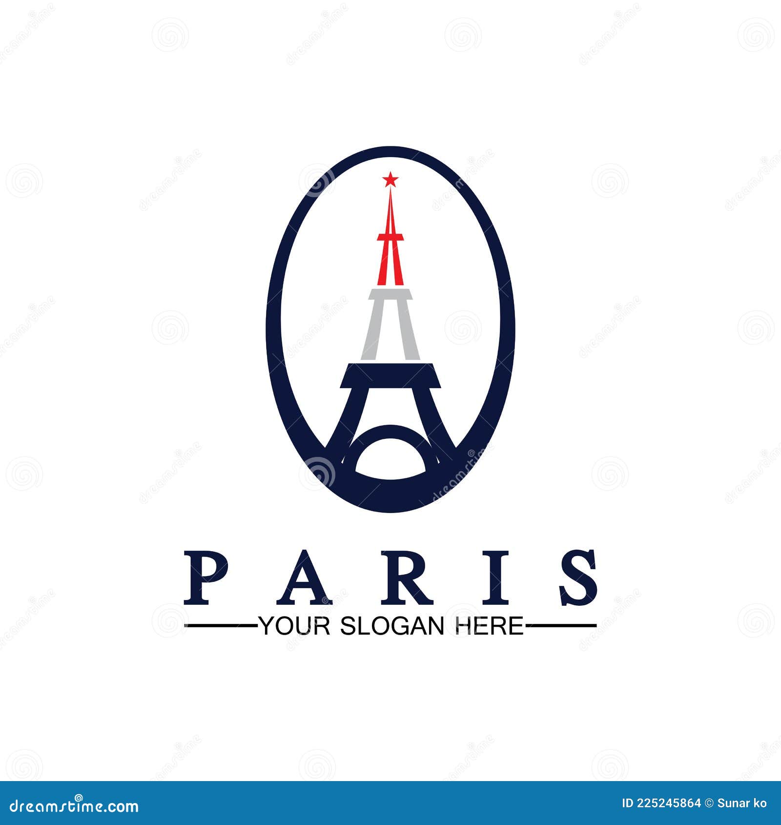 Paris and Eiffel Tower Logo Vector Icon Illustrator Design Template ...