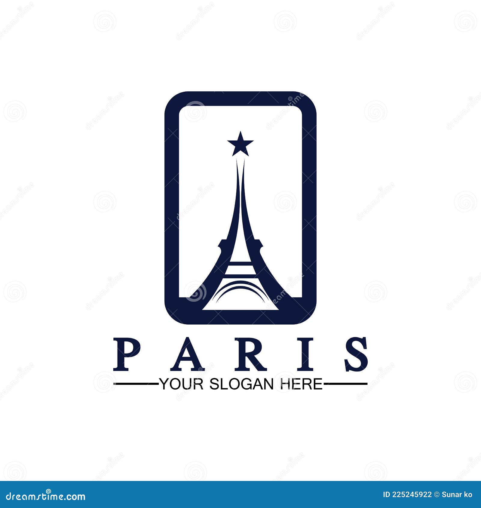 Paris and Eiffel Tower Logo Vector Icon Illustrator Design Template ...