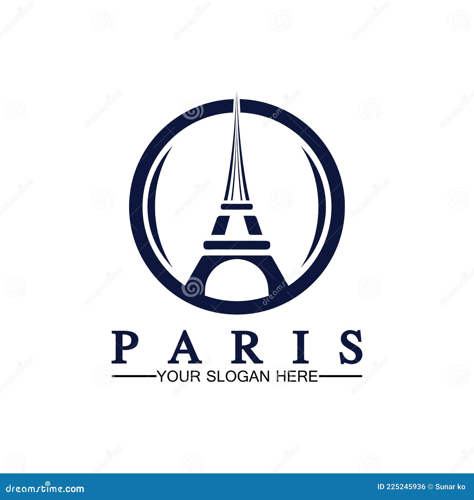 Paris and Eiffel Tower Logo Vector Icon Illustrator Design Template ...