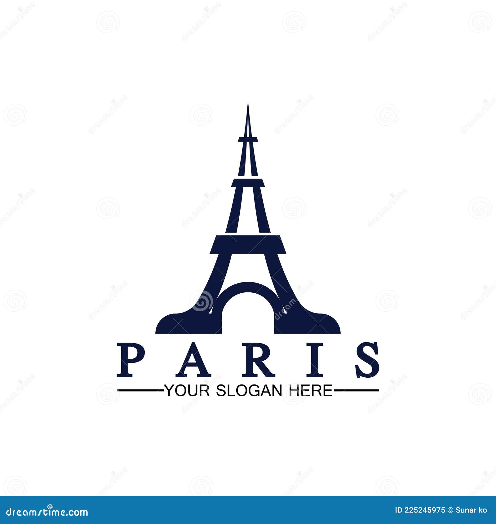 Paris And Eiffel Tower Logo Vector Icon Illustrator Design Template ...