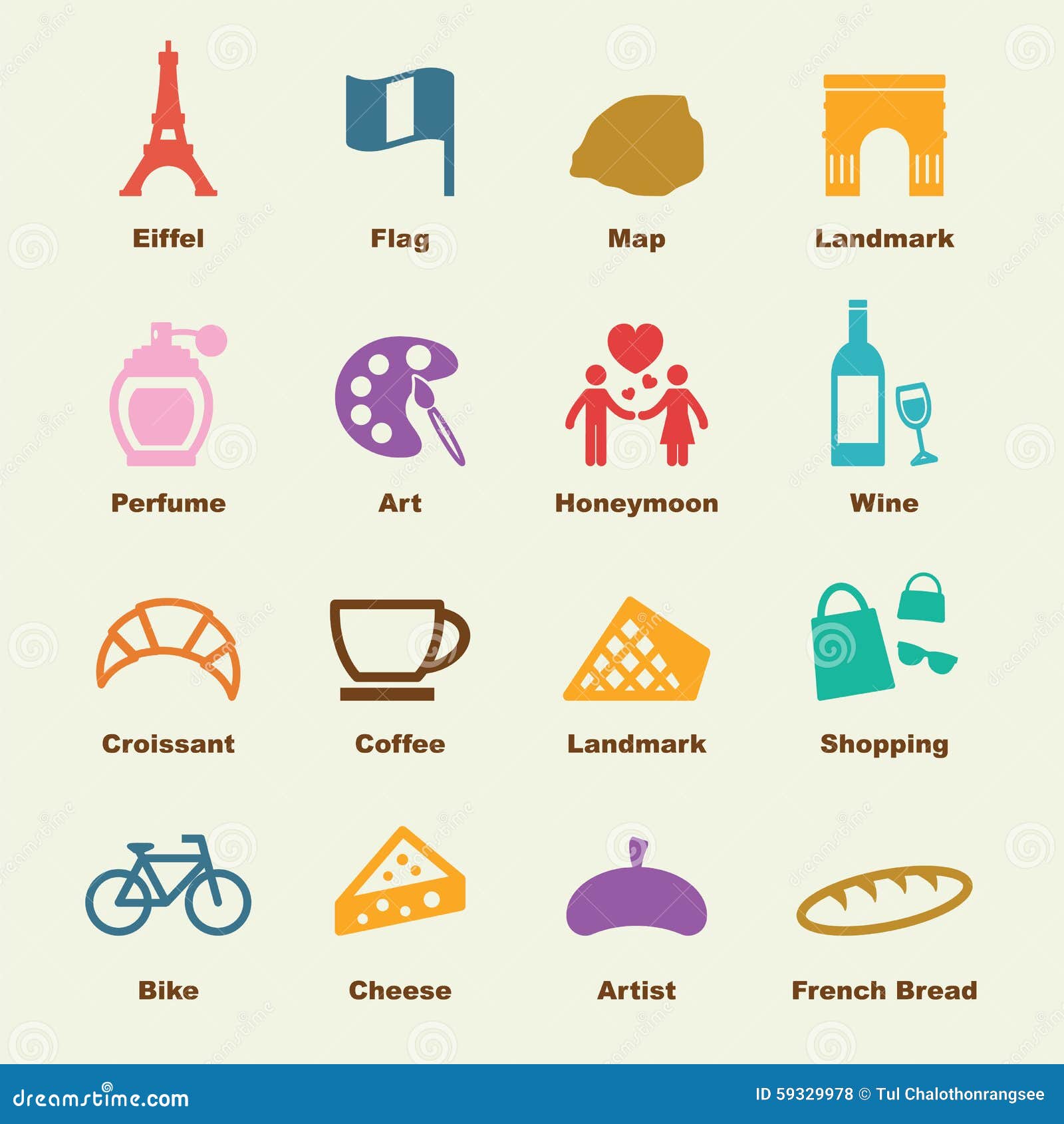 Paris elements stock vector. Illustration of europe, france - 59329978