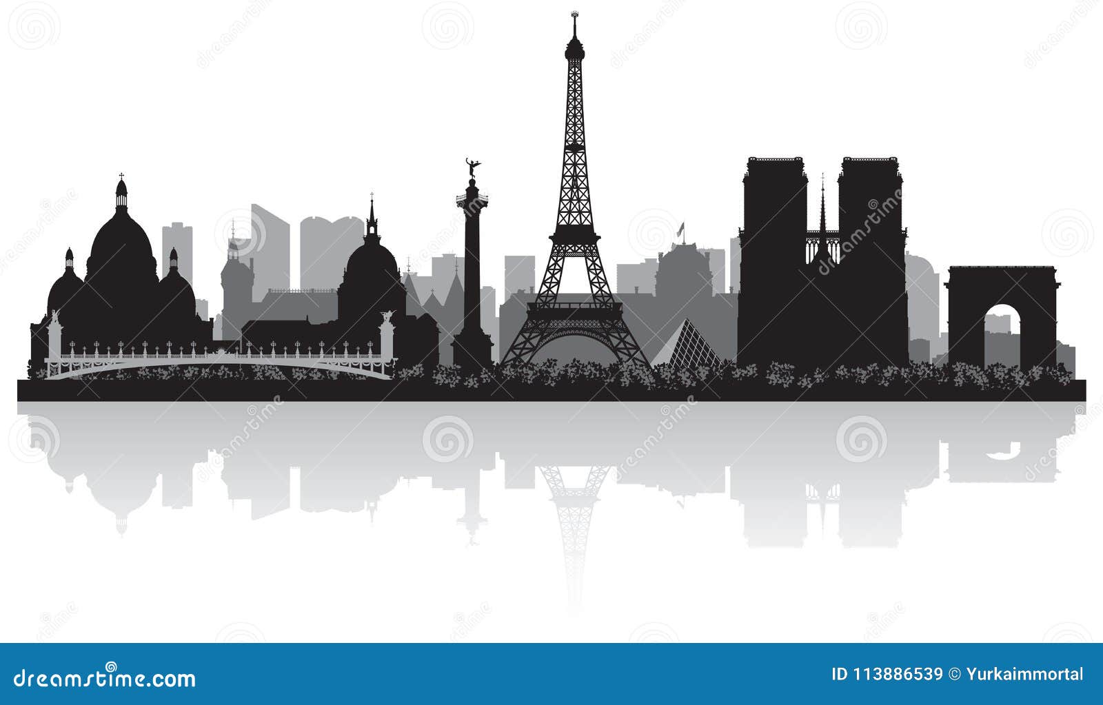 Paris France City Skyline Silhouette Stock Vector - Illustration of ... Paris France City Skyline Silhouette Stock Vector - Illustration of ...