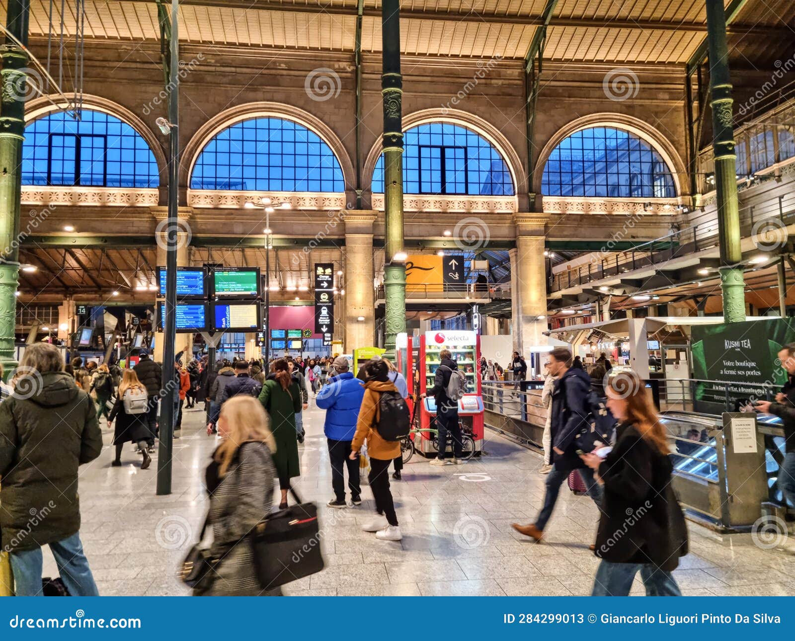 People Walking in the Platforms of the Gare Du Nord Station, Paris ... People Walking in the Platforms of the Gare Du Nord Station, Paris ...
