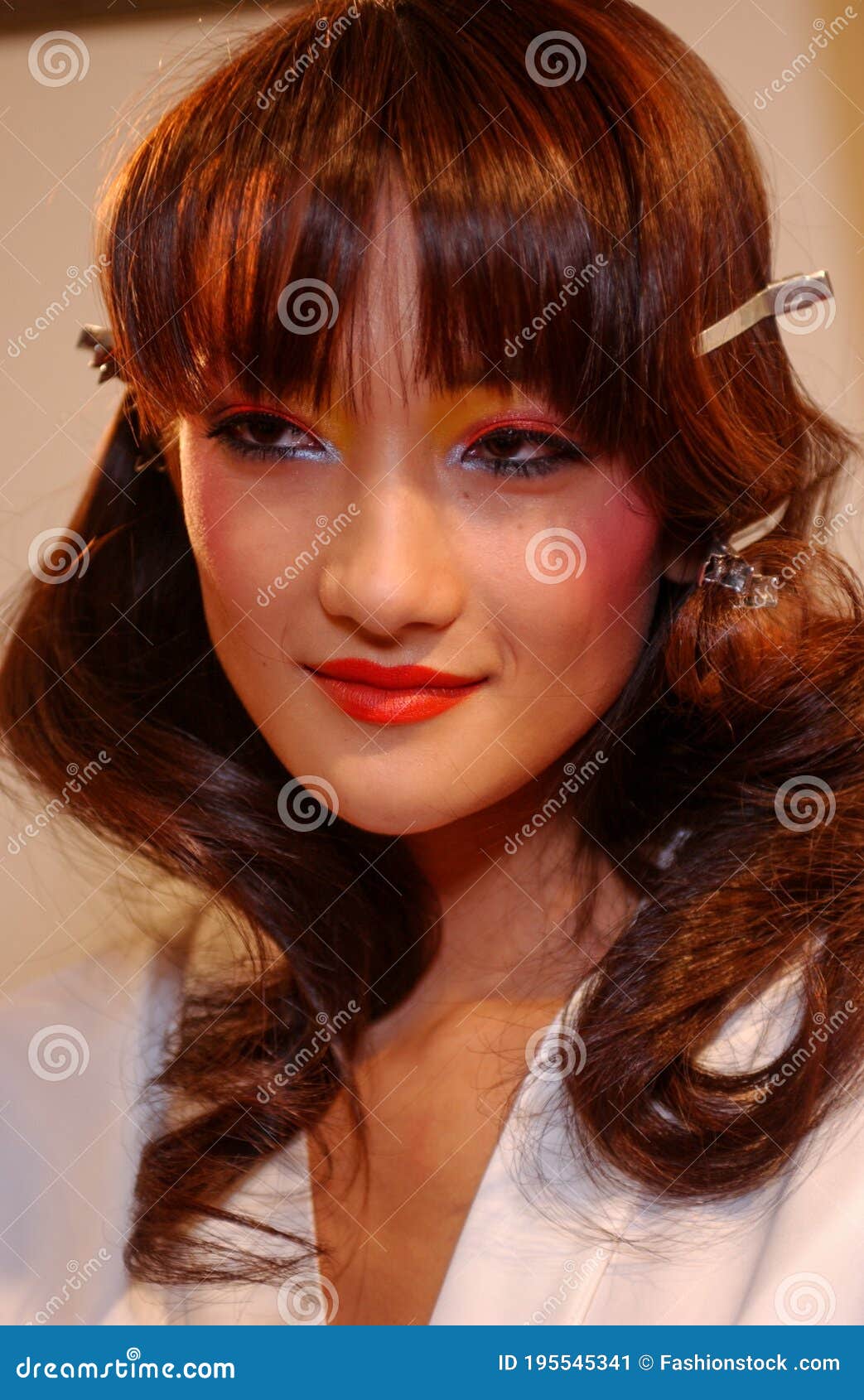 Model Ai Tominaga Getting Ready Backstage For Runway Fashion Show Of Valentino Ready To Wear
