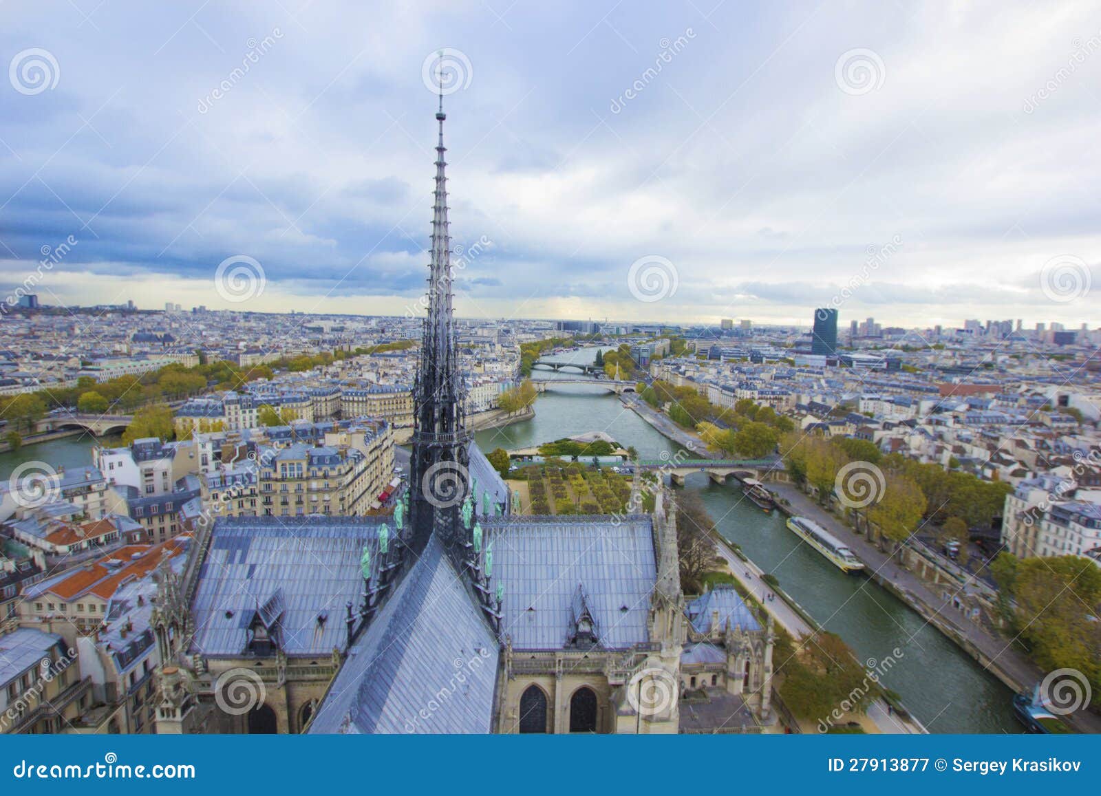 Paris, France, Panoramic Aerial View Stock Image - Image of invalides ...