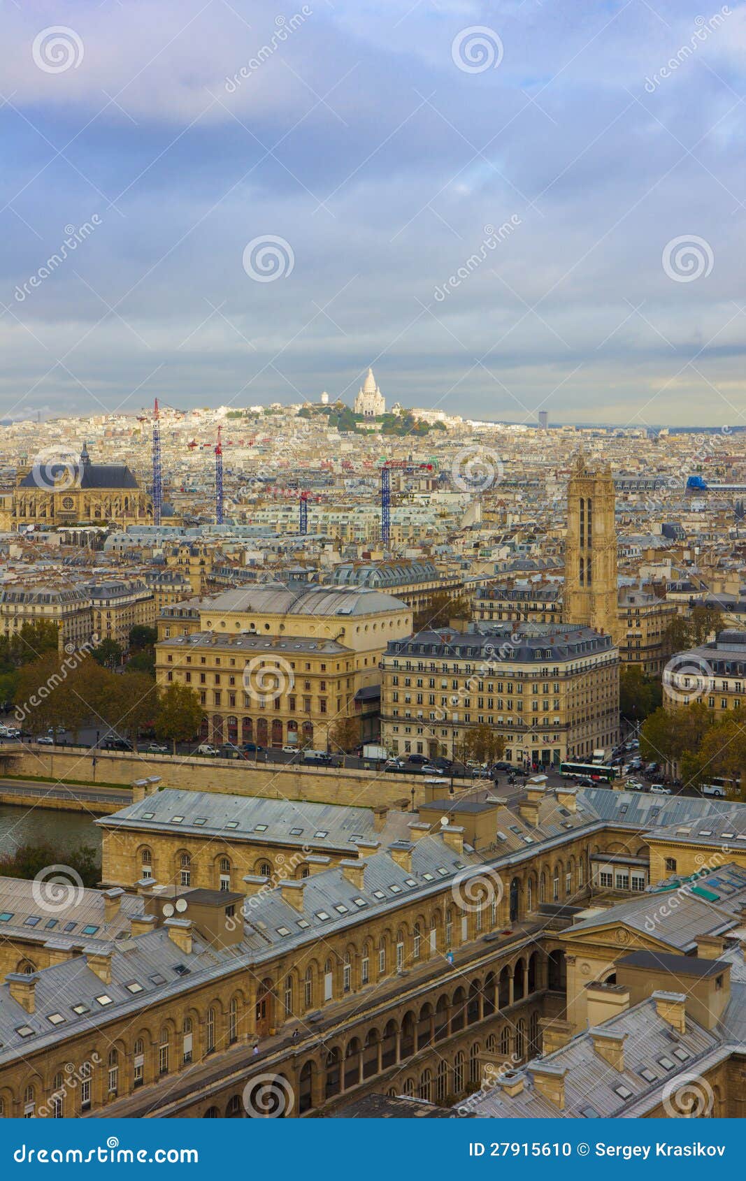 Paris, France, Panoramic Aerial View Stock Photo - Image of city ...