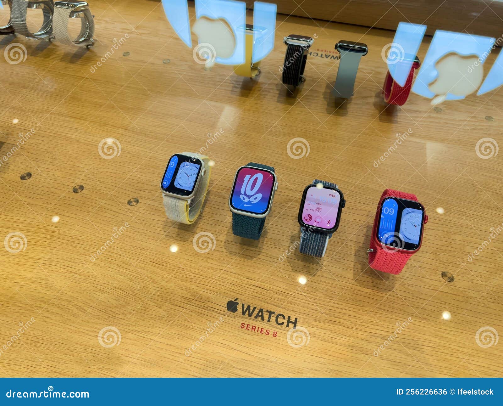 View from Above of New Wearables: Apple Store Featuring New Appl ... View from Above of New Wearables: Apple Store Featuring New Appl ...