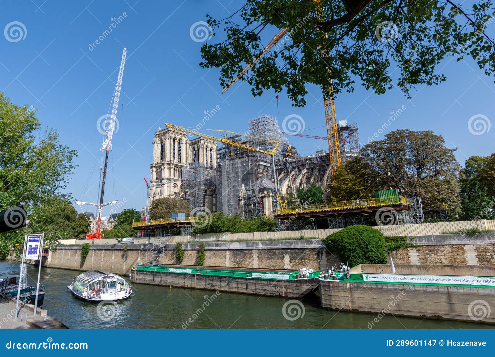 View Of The Reconstruction And Restoration Works At Notre Dame