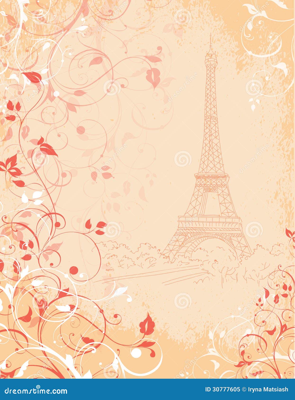 Paris, Fundo Com a Torre Eiffel Ilustração do Vetor - Ilustração de ...