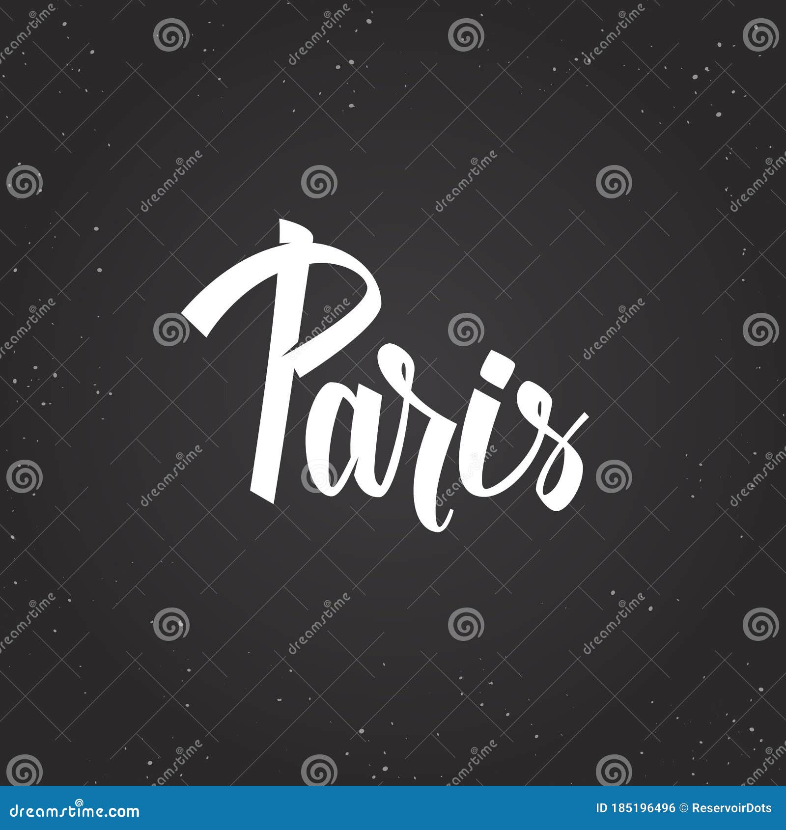 Paris Hand Drawn Lettering stock vector. Illustration of drawn - 185196496