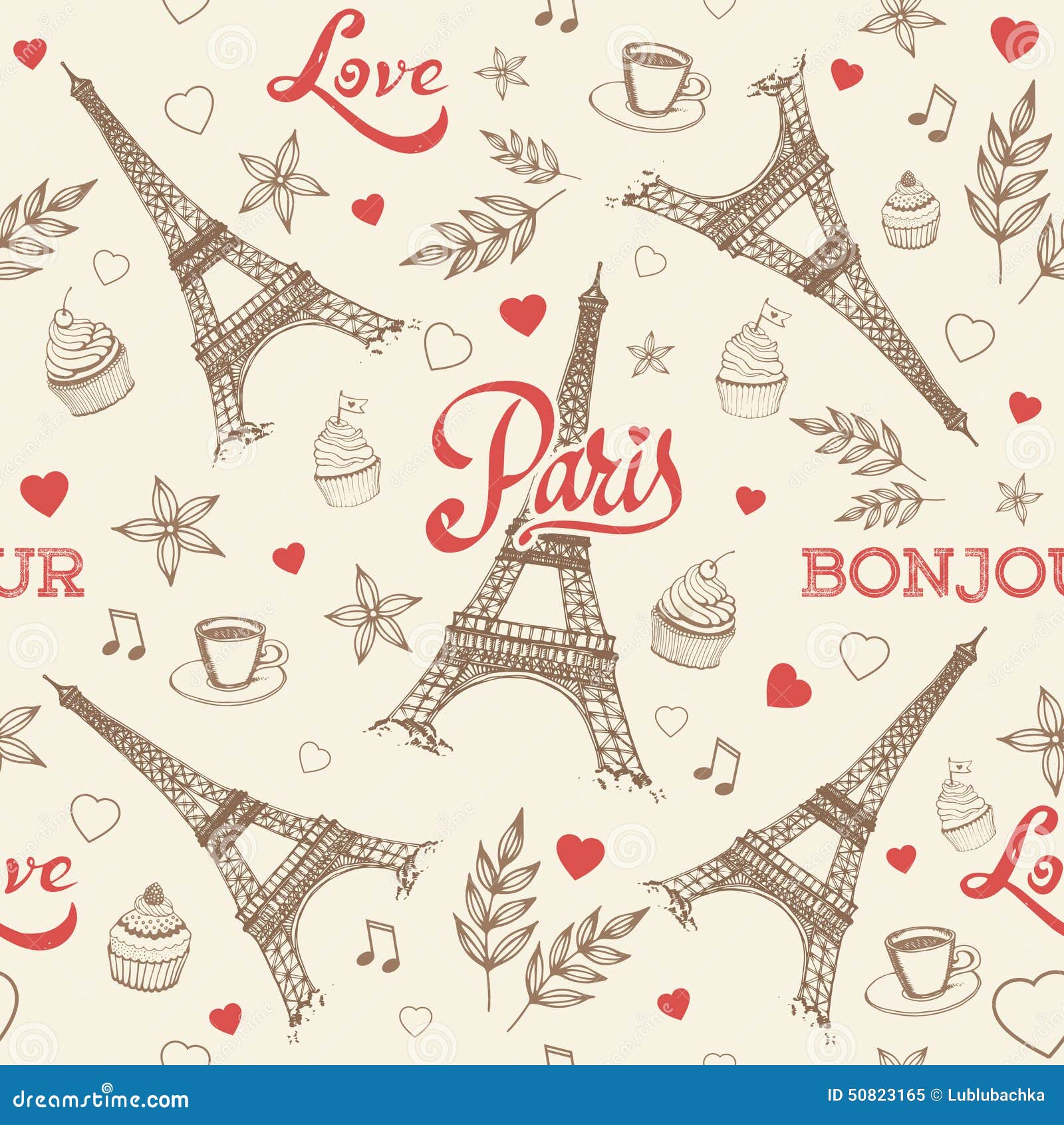 Paris Hand Drawn Seamless Pattern with Eiffel Tower Stock Vector ... Paris Hand Drawn Seamless Pattern with Eiffel Tower Stock Vector ...