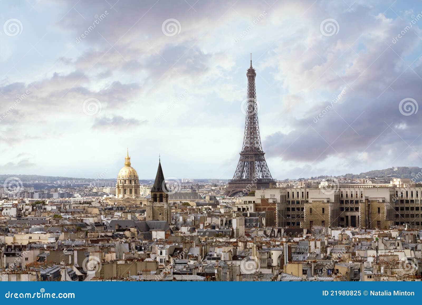 Paris from high angle view stock image. Image of tower - 21980825