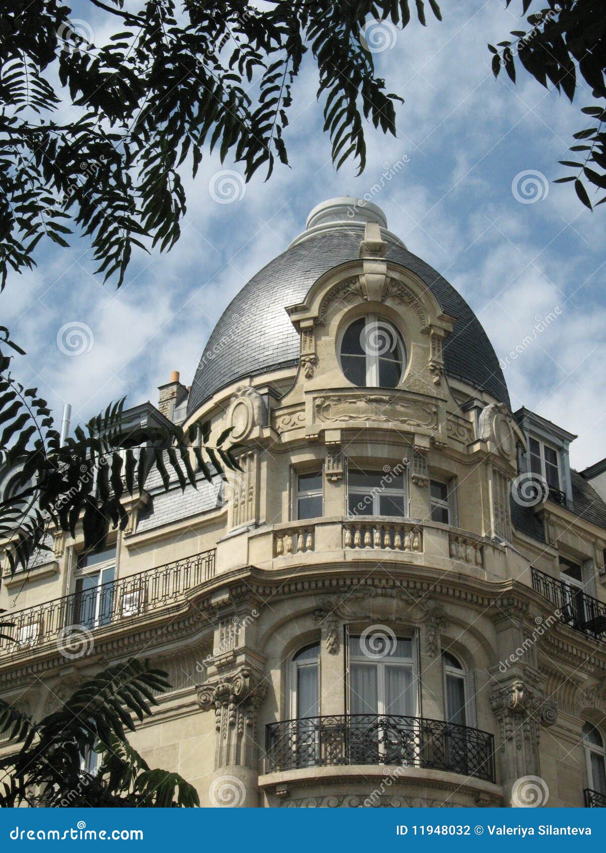 Paris house stock photo. Image of greenery, windows, columns - 11948032