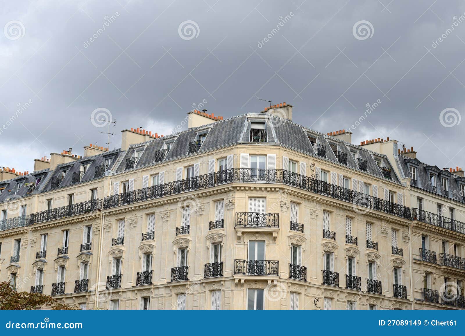 Paris house stock image. Image of french, apartment, block - 27089149